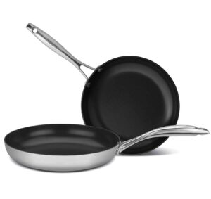 scanpan haptiq stainless steel-aluminum 8 and 10.25 inch 2-piece fry pan set