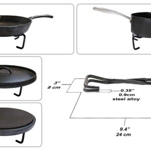 Elliott & Dub Foldable Dutch Oven Lid Stand, Pot Stand for Campfire Cooking Complete with Heat Resistant Silicone Mitt