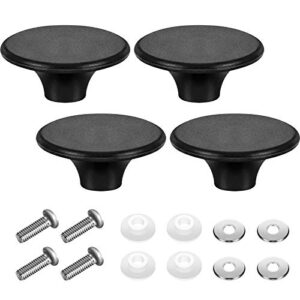 hotop 4 sets pot lid handle dutch oven knob bakelite replacement knob pot lid handle compatible with le creuset, aldi, lodge and other enameled dutch oven, black