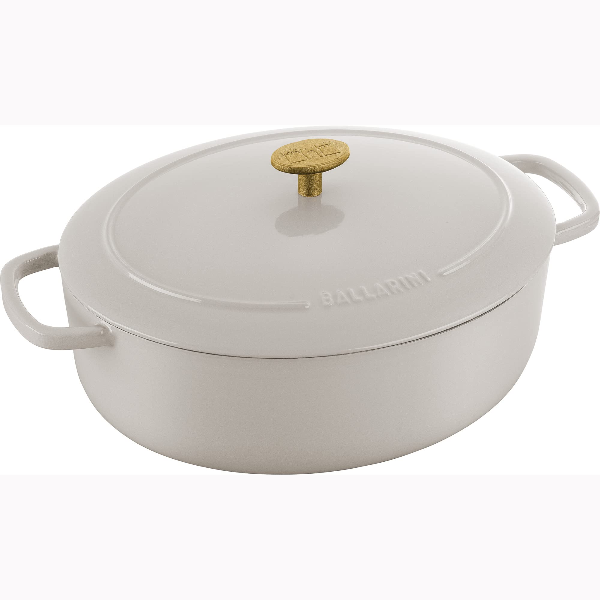 BALLARINI Bellamonte Cast Iron 5-qt Oval Dutch Oven - Crema White