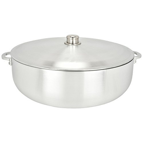 ALUMINUM CALDERO STOCK POT by Chef Pro, Durable Aluminum, Superior Cooking Performance for Even Heat Distribution, Perfect For Large/Small Groups, Riveted Handles, Commercial Grade, 28.4 Quart