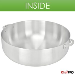 ALUMINUM CALDERO STOCK POT by Chef Pro, Durable Aluminum, Superior Cooking Performance for Even Heat Distribution, Perfect For Large/Small Groups, Riveted Handles, Commercial Grade, 28.4 Quart