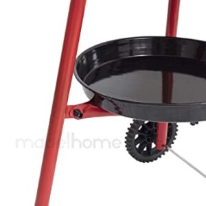 Mabel Home Paella Pan + Paella Burner and Stand Set on Wheels + Complete Paella Kit for up to 14 Servings - 15.75 inch Gas Burner + 18 inch Enamaled Steel Paella Pan