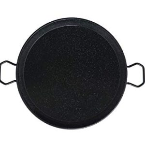 Mabel Home Paella Pan + Paella Burner and Stand Set on Wheels + Complete Paella Kit for up to 14 Servings - 15.75 inch Gas Burner + 18 inch Enamaled Steel Paella Pan