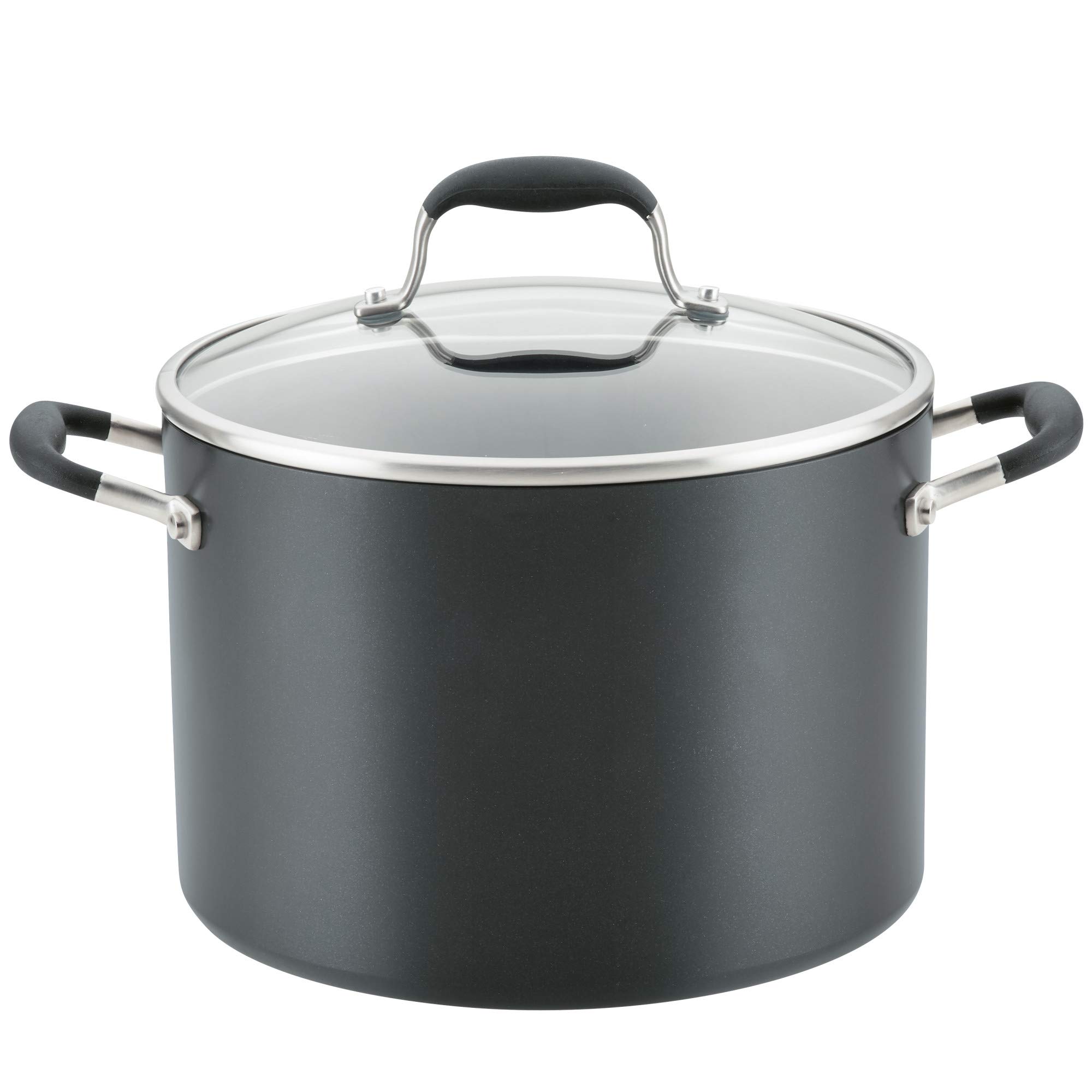 Anolon Advanced Home Hard-Anodized Nonstick Open Stock Cookware (10 Qt Stock Pot, Onyx)