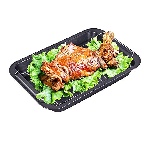 Roasting Pan with Rack, Roaster Pan with Rack, roasting pan, PFOA free (14.5"X9.8"X2.1")