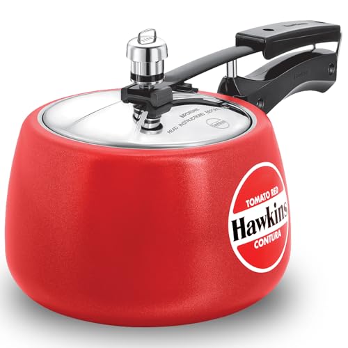 Hawkins Ceramic CTR 30 Coated Contura Pressure Cooker, 3 L, Red