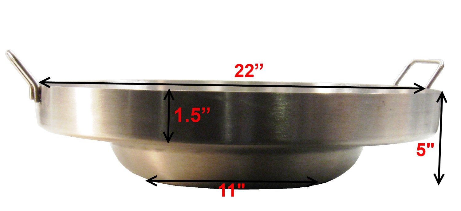 Comal Stainless Steel 22" Acero Inoxidable Concave Outdoors Stir Fry Heavy Duty Comal Para Freir