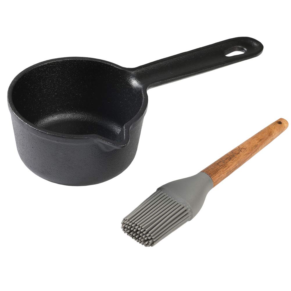 HAWOK 3.9inch Cast Iron Melting Pot Sauce Pan with Brush,8.8 oz…