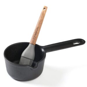 HAWOK 3.9inch Cast Iron Melting Pot Sauce Pan with Brush,8.8 oz…