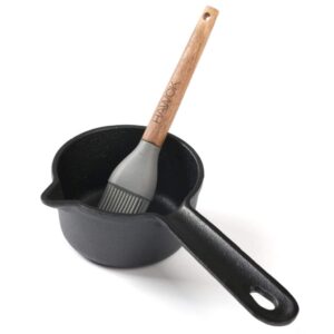 HAWOK 3.9inch Cast Iron Melting Pot Sauce Pan with Brush,8.8 oz…