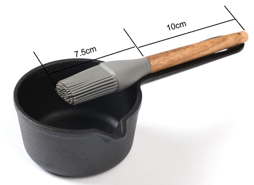 HAWOK 3.9inch Cast Iron Melting Pot Sauce Pan with Brush,8.8 oz…