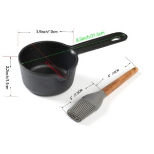 HAWOK 3.9inch Cast Iron Melting Pot Sauce Pan with Brush,8.8 oz…