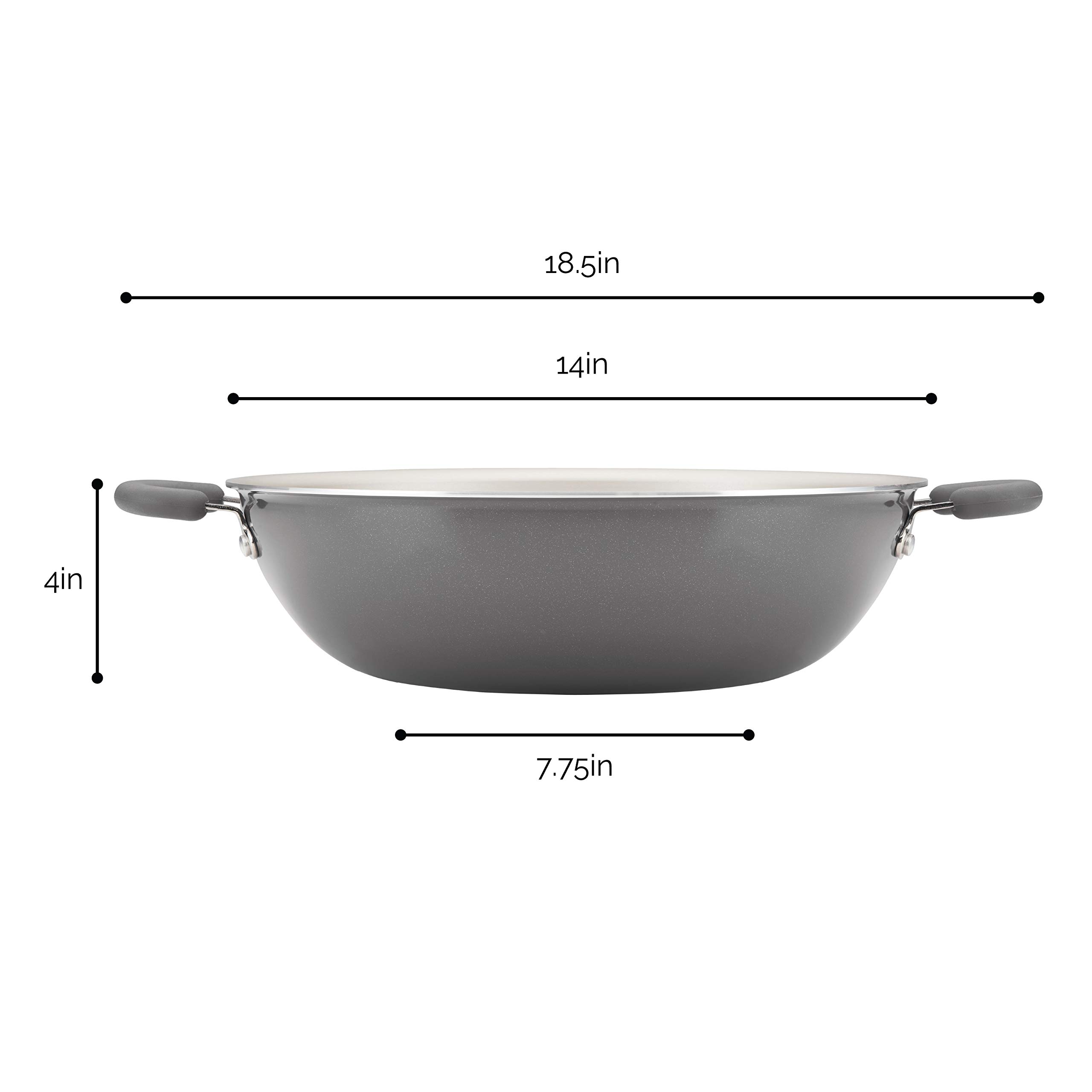 Rachael Ray Create Delicious Nonstick Stir Fry Pan, 14.25-Inch Wok, Gray Shimmer