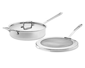 all-clad d5 stainless-steel 4-qt. deep sauté pan with splatter screen-