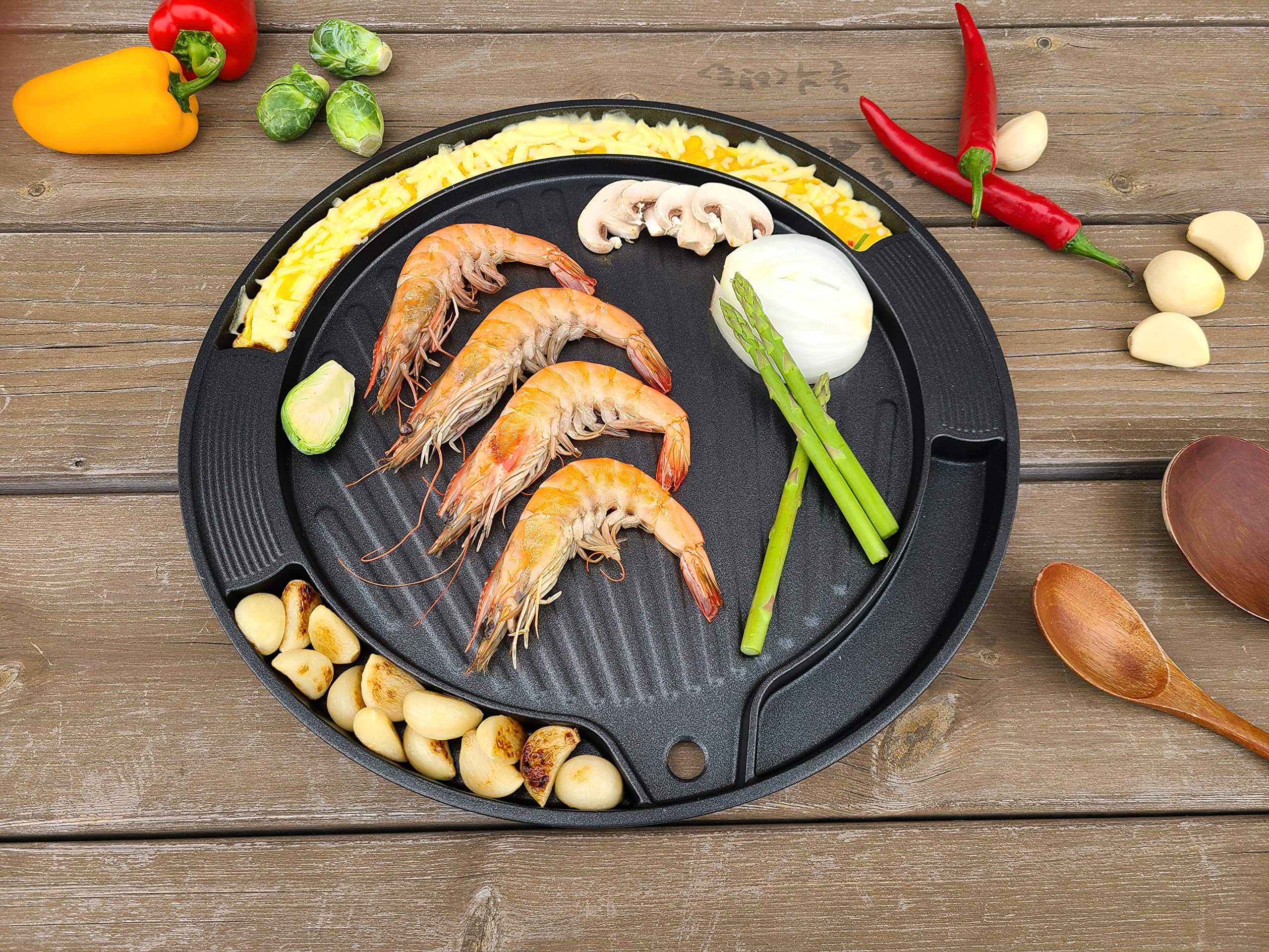 UPIT Korean BBQ Egg Grill Pan, Even Heating and Easy to Clean, Perfect for Pork Belly