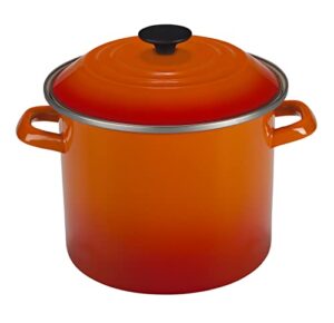 le creuset enamel on steel stockpot, 8 qt., flame