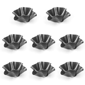 tosnail 8 pack non-stick tortilla pan taco shell maker egg tart mold