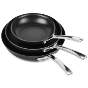 viking hard anodized nonstick 3 piece skillet fry pan set