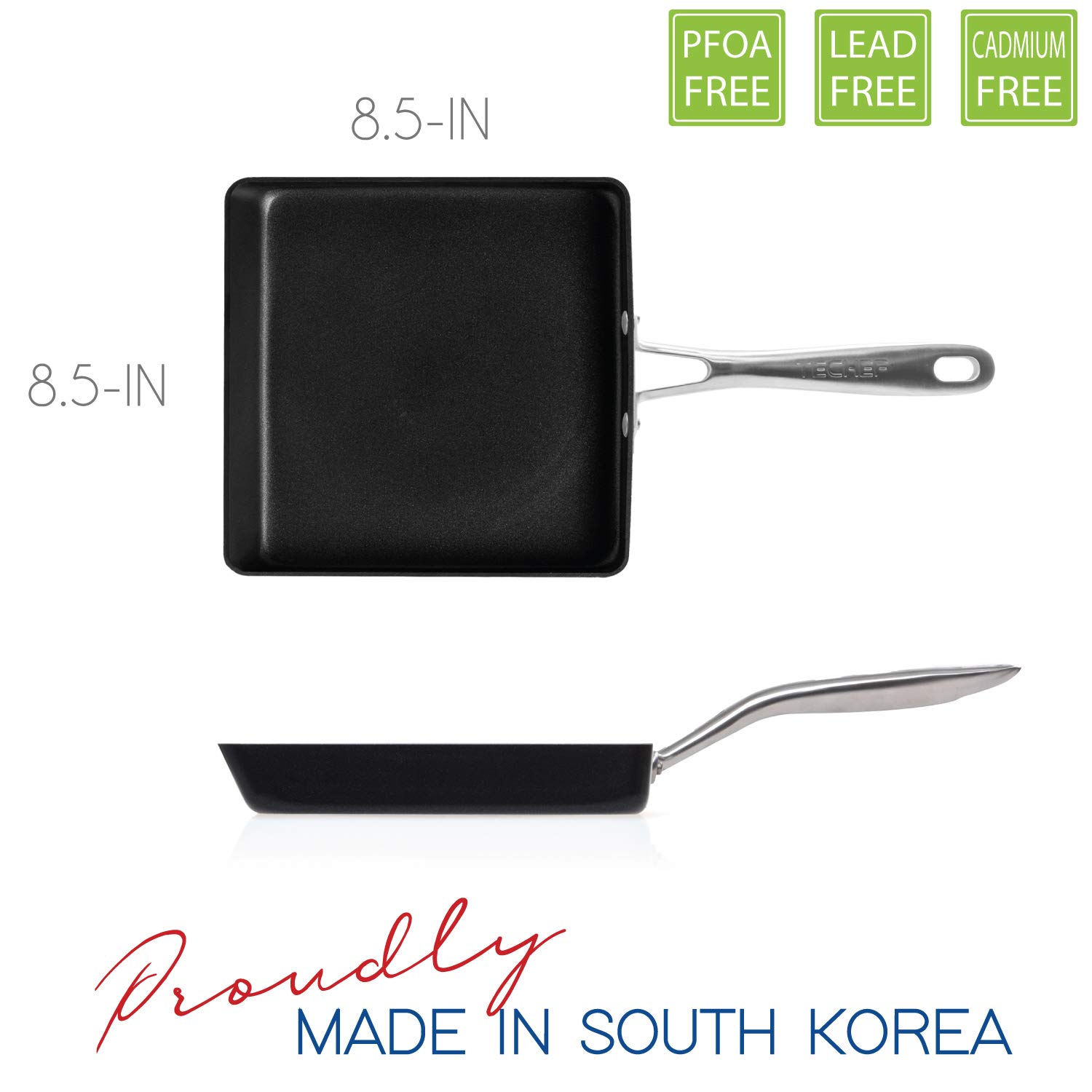 TECHEF - Onyx Collection, Nonstick Tamagoyaki Japanese Omelette Pan/Egg Pan (PFOA Free), Made in Korea