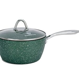 Emerald 2.5 Quart Saucepan with Lid, Ultra Nonstick Sauce Pan, Small Pot with Lid, NonToxic Ceramic Nonstick Saucepan,Small Sauce Pot, Cooking Pot, Dishwasher Safe Sauce Pan, Small Pots for Cooking