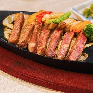 DOITOOL Fish Shaped Grill Pan Pre Seasoned Cast Iron Skillet with Wooden Base Fish Cast Iron Grill and Serving Pan Fryer Portable BBQ Pan Plate Baking Tools,for Cooktop,Gas Stoves,BBQ etc