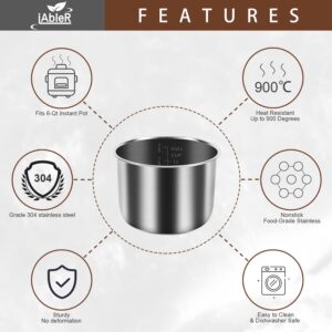 Genuine Inner Pot for Instant Pot 6 Qt Pot for InstaPot Inner Cooking Pot Stainless Steel (Equivalent to IP-POT-SS304-60) Nonstick Pot for IP-DUO, LUX, CSG 6Qt