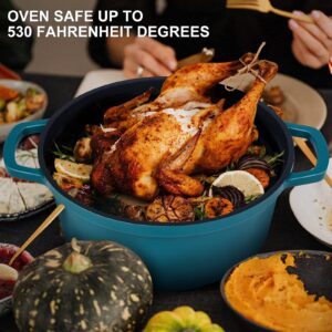 swiflon Light Weight Covered Dutch Oven,5Qt,Blue,Cast Aluminum Nonstick