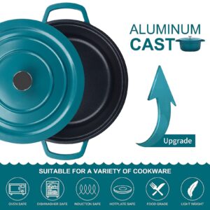 swiflon Light Weight Covered Dutch Oven,5Qt,Blue,Cast Aluminum Nonstick