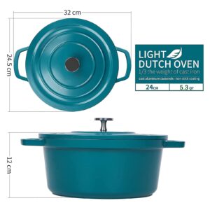 swiflon Light Weight Covered Dutch Oven,5Qt,Blue,Cast Aluminum Nonstick