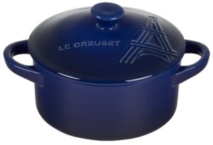 eiffel tower stoneware mini cocotte - indigo