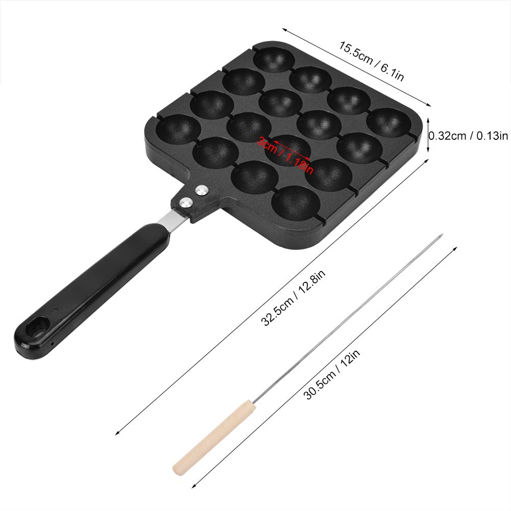 Non-stick Takoyaki grill pan Non-rusty Takoyaki Pan with Baking Needle, Even Heat Conduction- Easy to Demold and -Takoyaki Plate Takoyaki Maker Takoyaki Pan, Support Gas/Electric