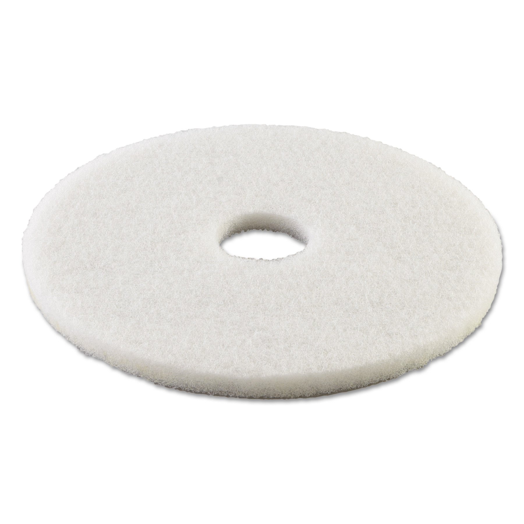 Boardwalk Polishing Floor Pads, 13" Diameter, White, 5/Carton