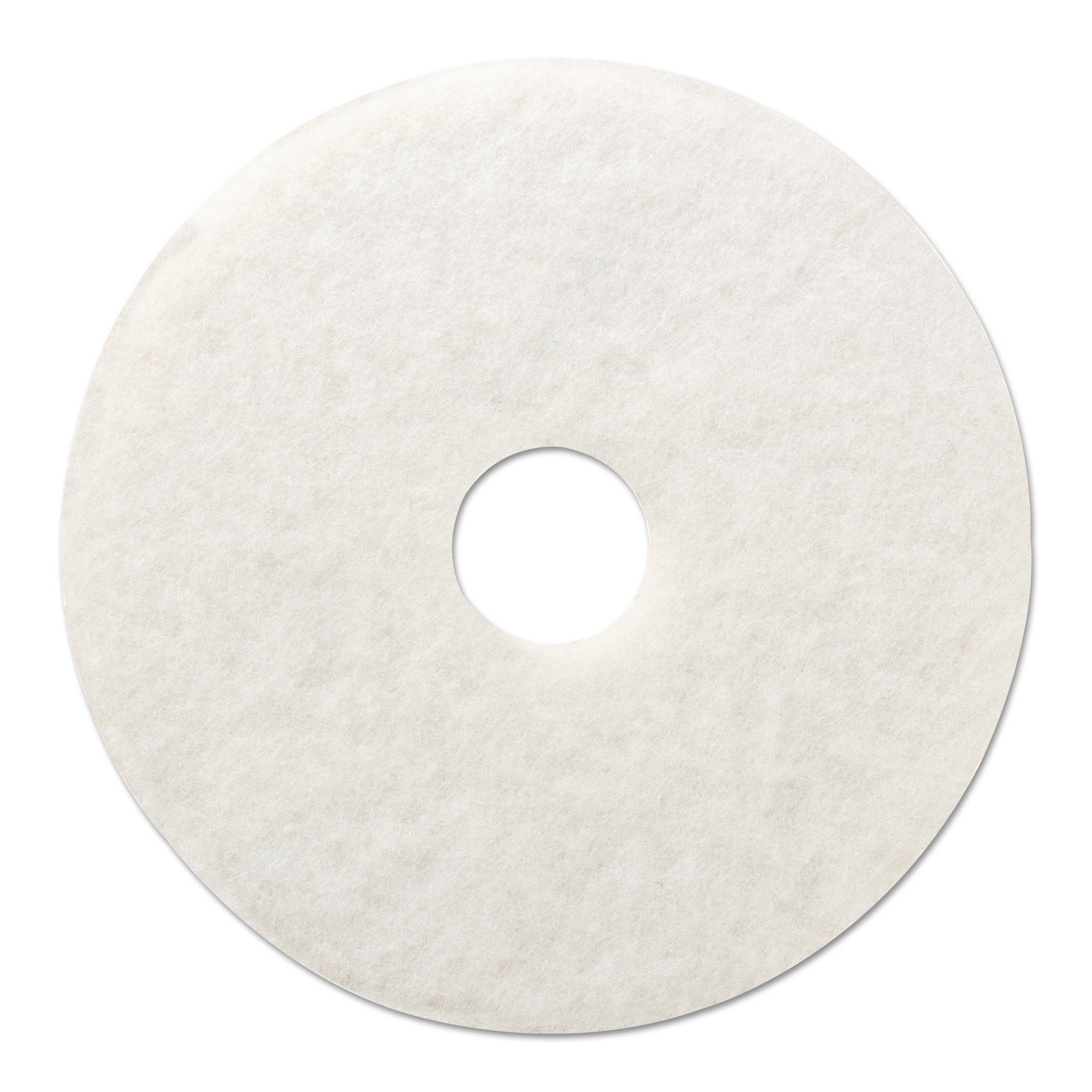 Boardwalk Polishing Floor Pads, 13" Diameter, White, 5/Carton