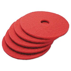 Boardwalk BWK4014RED 14 in. Diameter Buffing Floor Pads - Red (5/Carton)