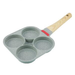 dafeike 4 egg frying pan nonstick omelet pan ceramic mini egg pancake pan non stick aluminum skillet, green