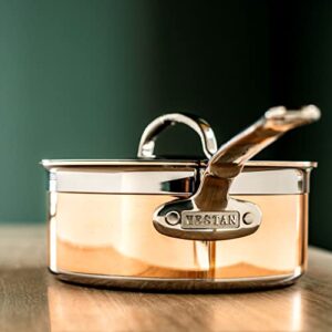 Hestan - CopperBond Collection - 100% Pure Copper Sauce Pan, Induction Cooktop Compatible, 1.5 Quart