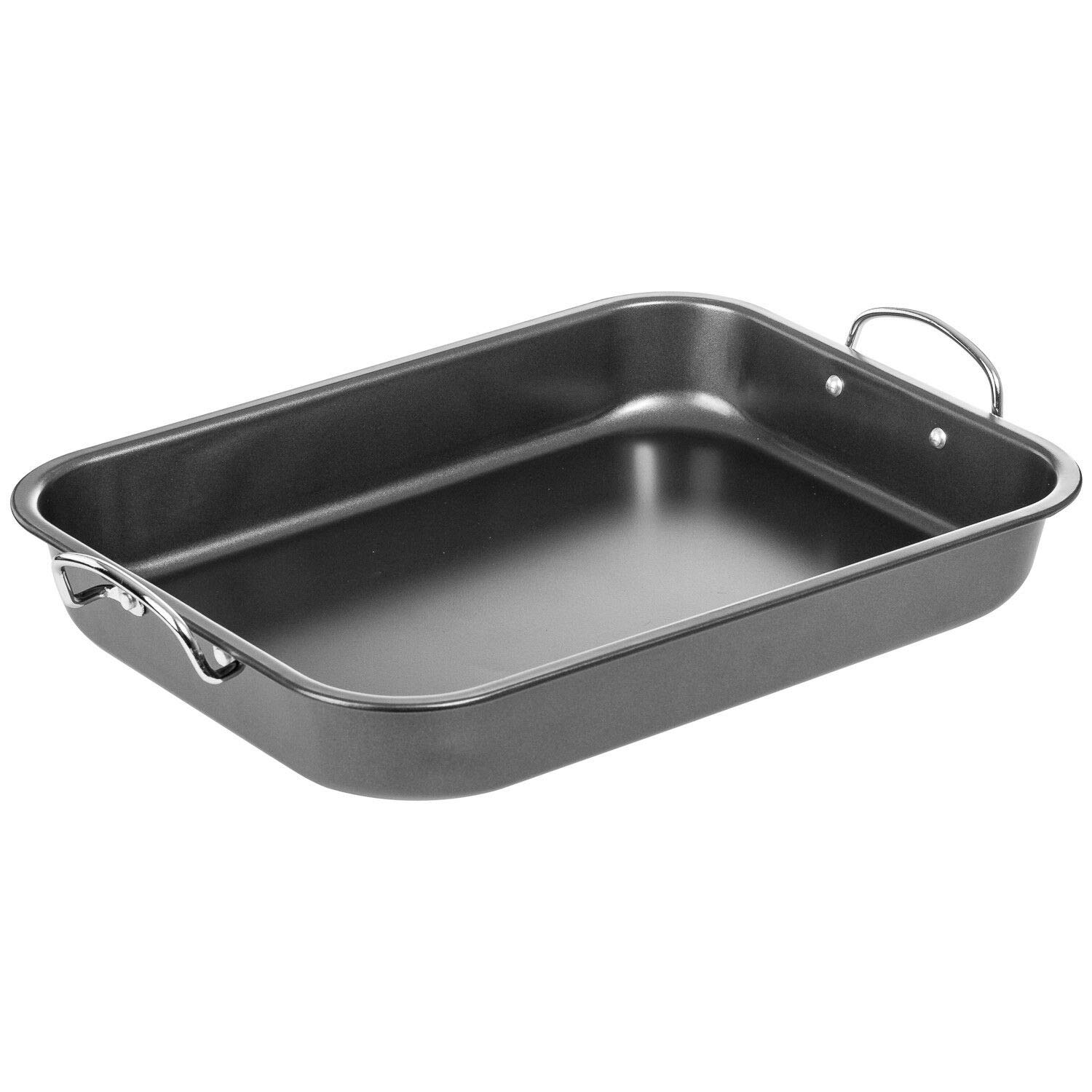 Imperial Home Carbon Steel Roasting Pan with Flat Rack, Roaster with Baking Rack, Nonstick Pan, Deep Lasagna Pan, Pans for Cooking, Baking Pans, Cooking Pan, Dishwasher Safe Cookware