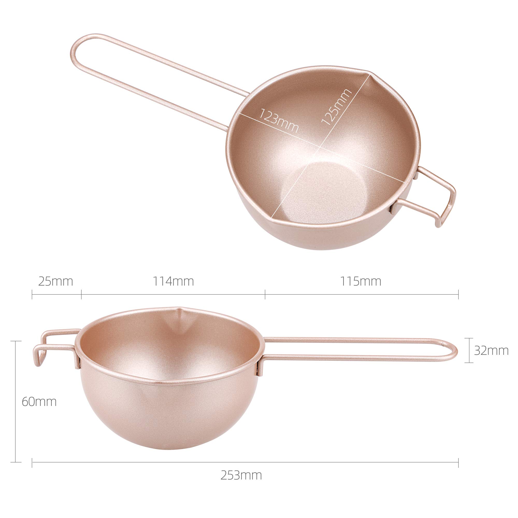 Carbon Steel Chocolate Melting Pan Nonstick Double Boiler Pot Melting Bowl for Candy Butter and Cheese Making