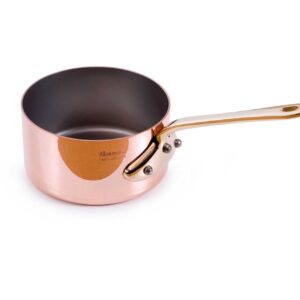 Mauviel M'Minis Polished Copper & Stainless Steel Sauce Pan With Brass Handle, 3.5-in, Made in France