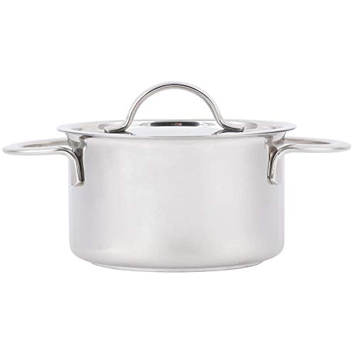 G.E.T. 4-80555 Stainless Steel Stainless Steel Mini Stock Pot with Lid Stainless Steel Specialty Servingware Collection