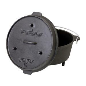 9 1/3 qt seasoned cast iron camp oven