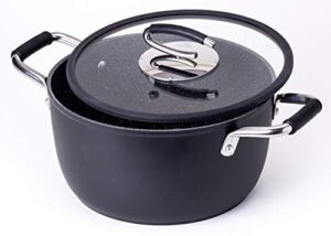 vesuvio 5 quart nonstick dutch oven :: nontoxic ceramic coated stock pot with oven safe glass lid