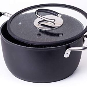 Vesuvio 5 Quart Nonstick Dutch Oven :: Nontoxic Ceramic Coated Stock Pot with Oven Safe Glass Lid