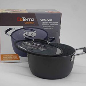 Vesuvio 5 Quart Nonstick Dutch Oven :: Nontoxic Ceramic Coated Stock Pot with Oven Safe Glass Lid