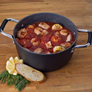 Vesuvio 5 Quart Nonstick Dutch Oven :: Nontoxic Ceramic Coated Stock Pot with Oven Safe Glass Lid