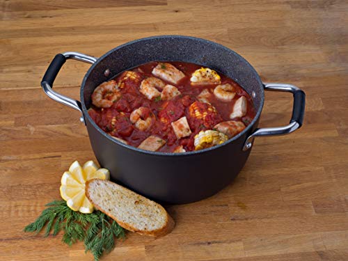 Vesuvio 5 Quart Nonstick Dutch Oven :: Nontoxic Ceramic Coated Stock Pot with Oven Safe Glass Lid