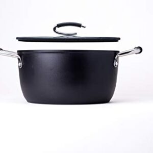 Vesuvio 5 Quart Nonstick Dutch Oven :: Nontoxic Ceramic Coated Stock Pot with Oven Safe Glass Lid