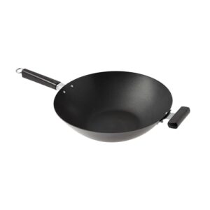 joyce chen professional series 14-inch carbon steel excalibur nonstick wok with phenolic handles