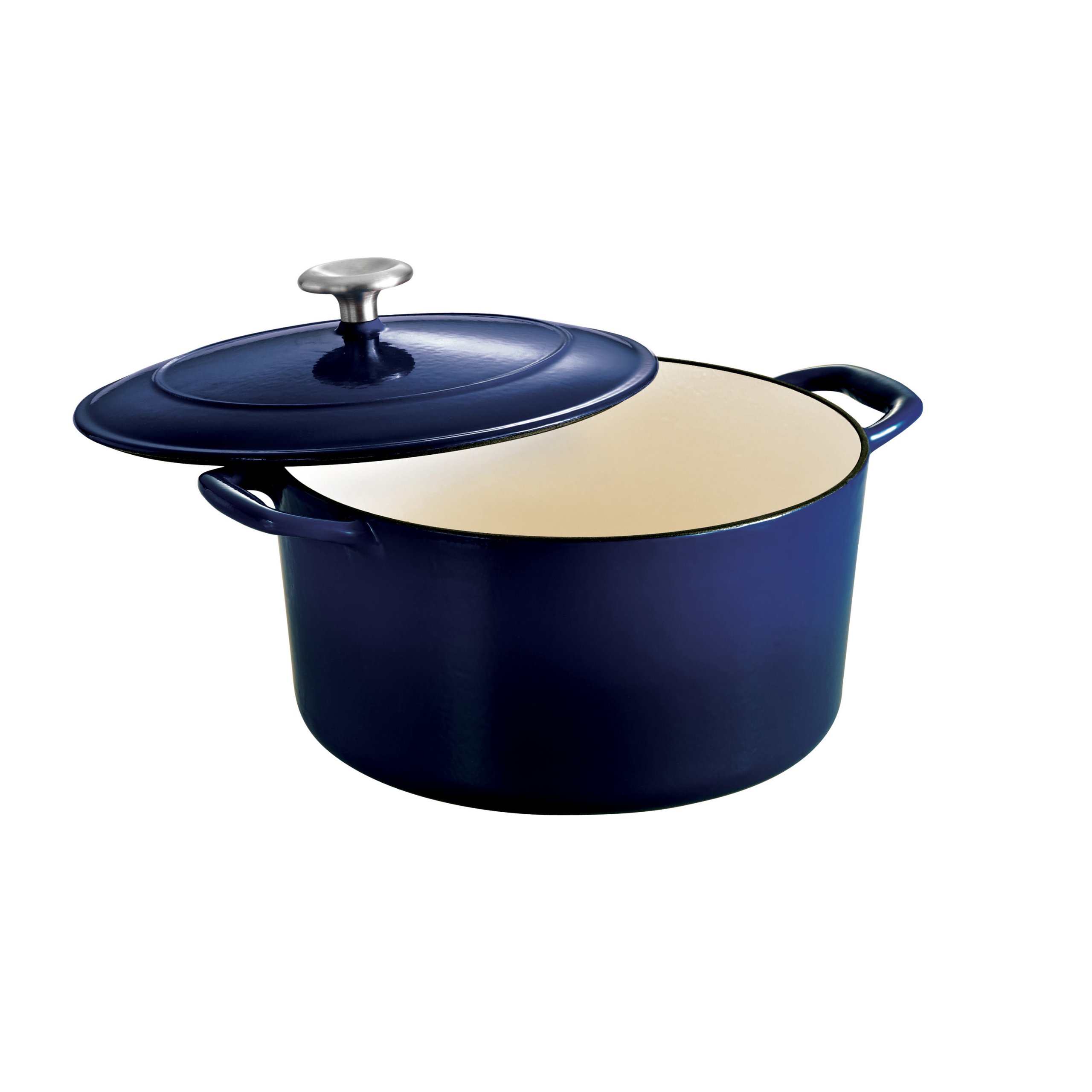 Tramontina Covered Round Dutch Oven Enameled Cast Iron 6.5-Quart Gradated Cobalt, 80131/076DS